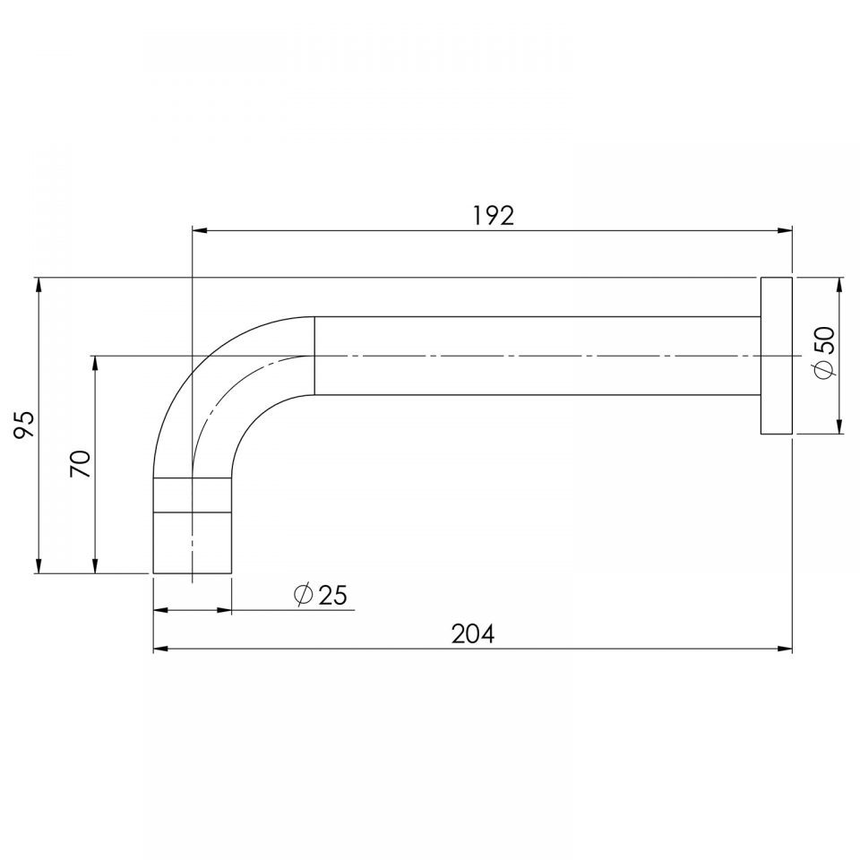 Vivid Wall Basin Outlet 200mm Curved - Phoenix Tapware