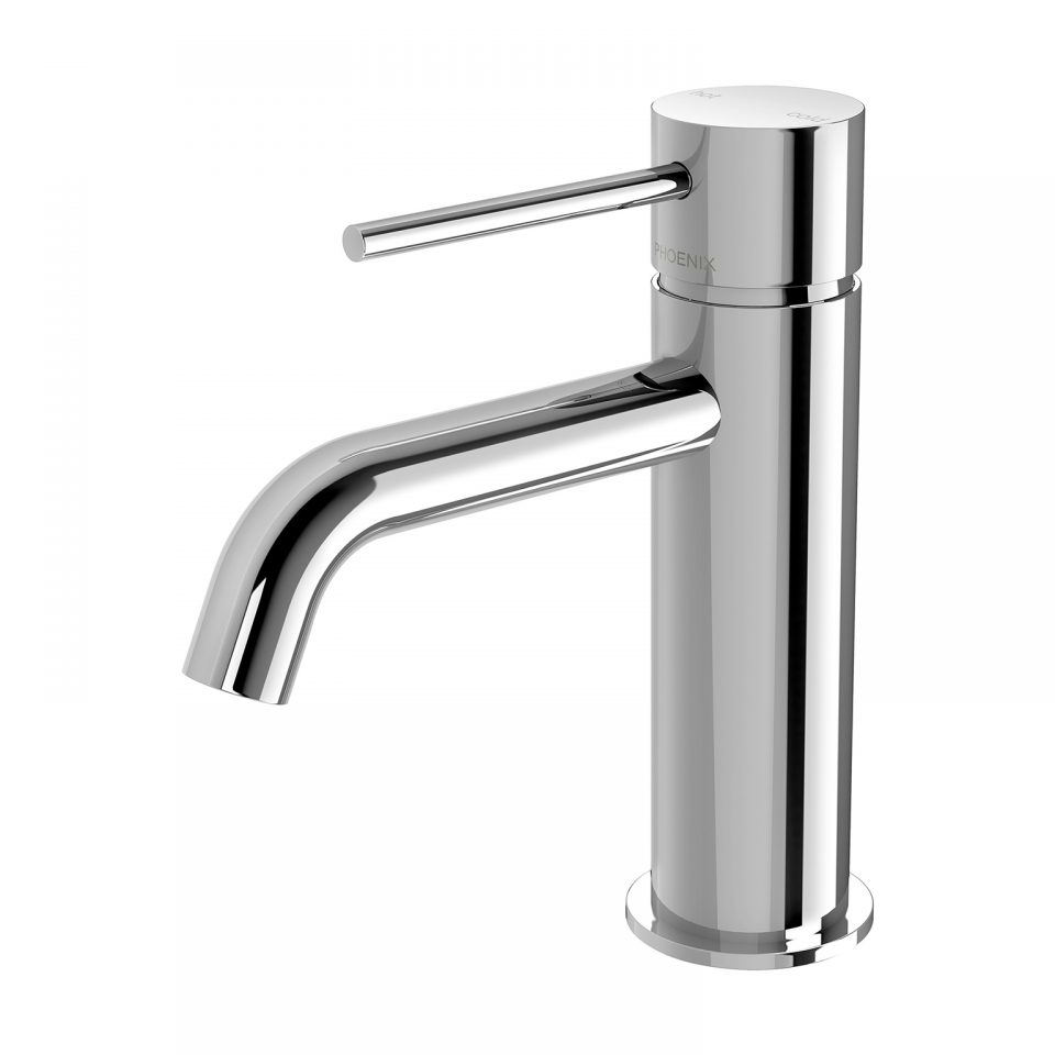 Vivid Slimline Basin Mixer Curved Outlet - Phoenix Tapware