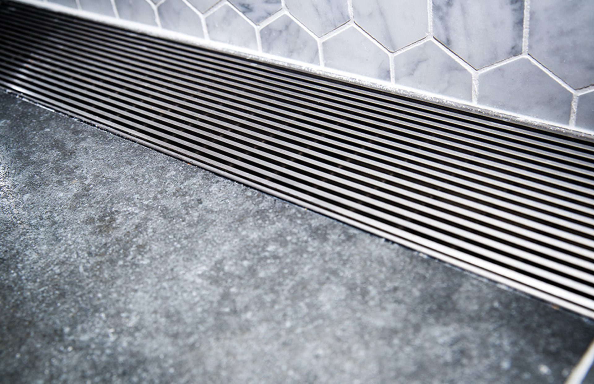 Phoenix Flat Channel Drain HG 75 x 900mm Outlet 45mm - Phoenix Tapware