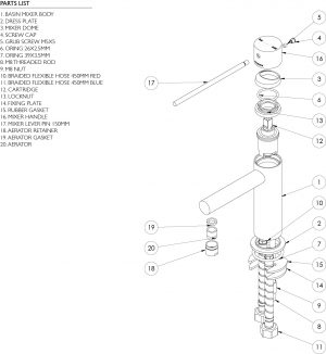 Vivid Slimline Basin Mixer with Extended Lever - Phoenix Tapware