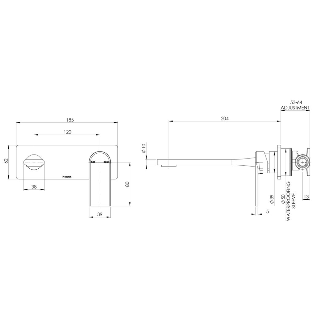 Teel SwitchMix Wall Basin / Bath Mixer Set 200mm (Complete Kit ...