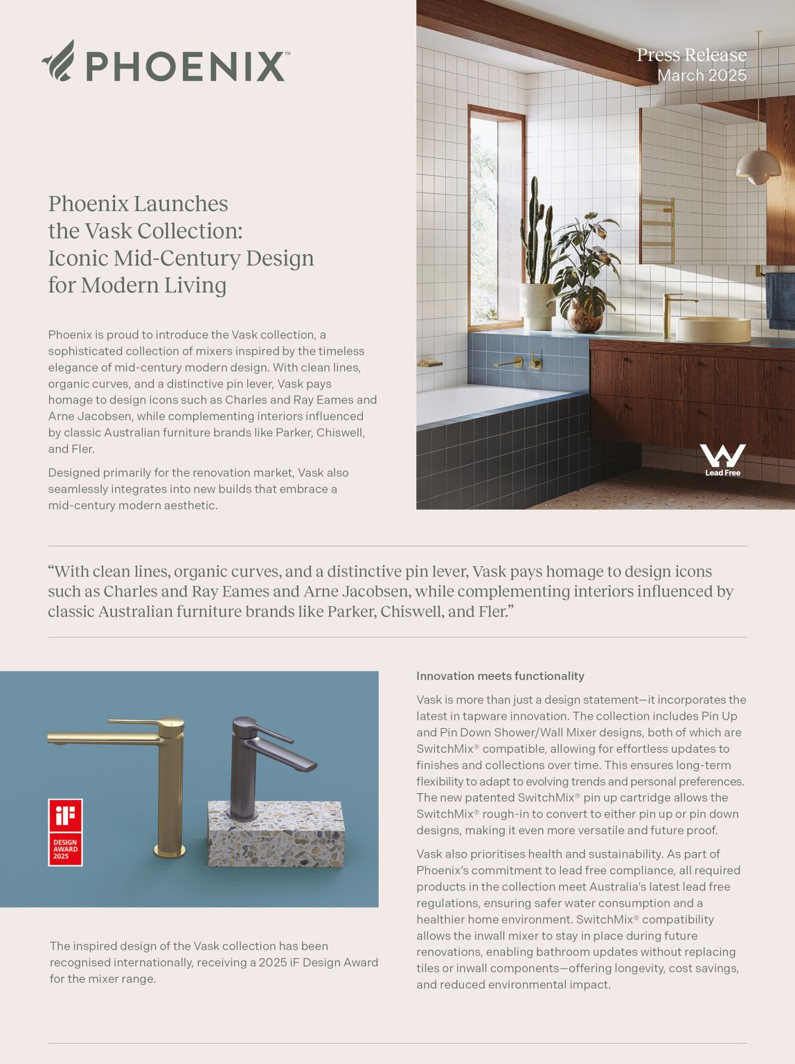 Vask Collection - Iconic Mid Century Design for Modern Living